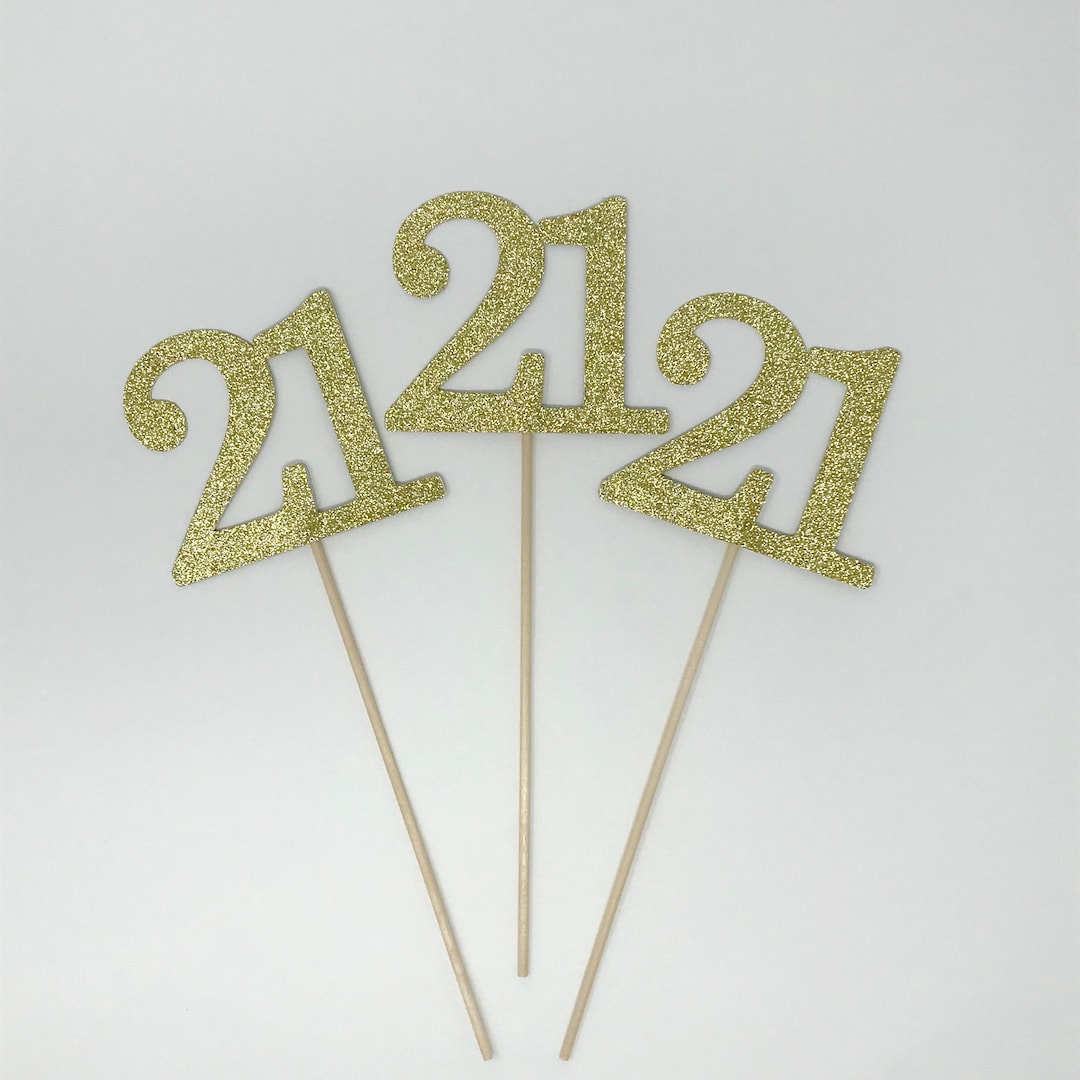 21st Birthday Decorations, 21 Centerpiece Picks, 21st Birthday ...