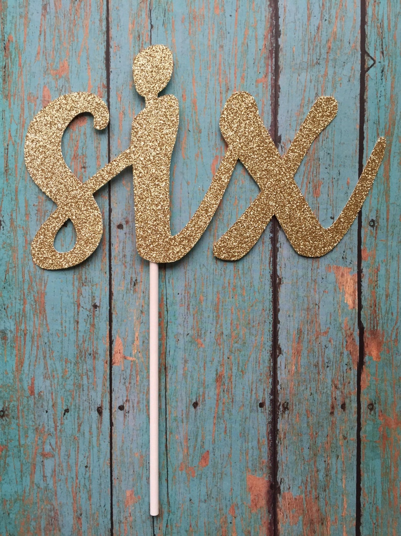 Sixth Birthday Cake Topper 6 Cake Topper 6th Birthday Cake - Etsy