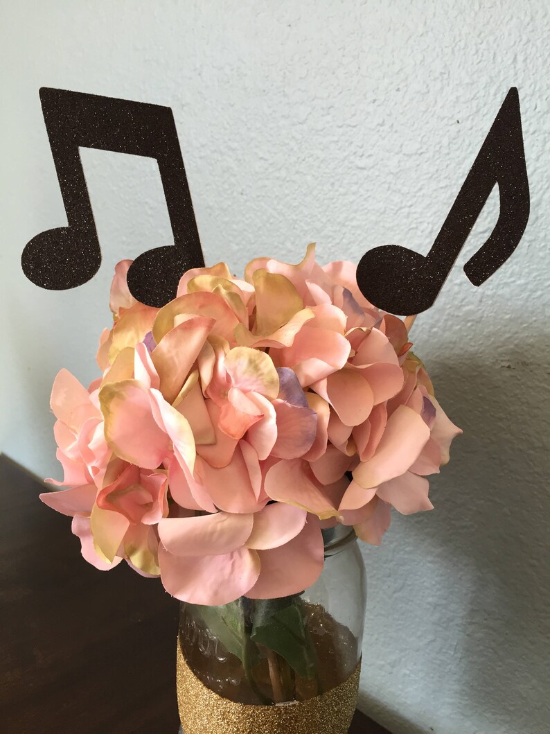 Music Note Centerpiece Picks Music Notes on a Stick Musical - Etsy