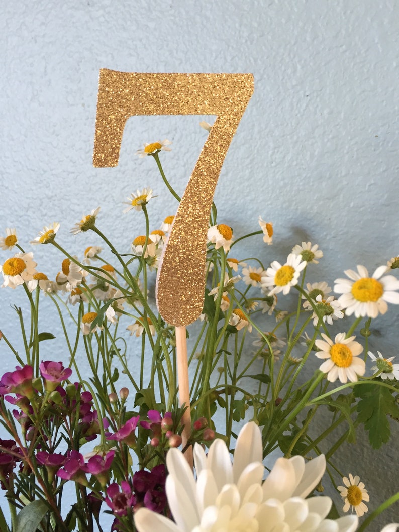 7 Centerpiece Picks 7th Birthday Decorations Seventh | Etsy