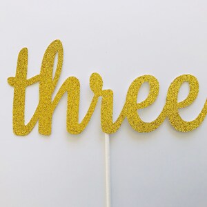 Three Birthday Cake Topper, 3 Cake Topper, 3rd Birthday Cake Topper ...