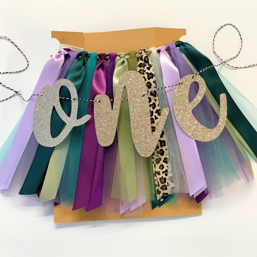 Safari Wild One Leopard Theme High Chair Birthday Banner, One Wild Year ...