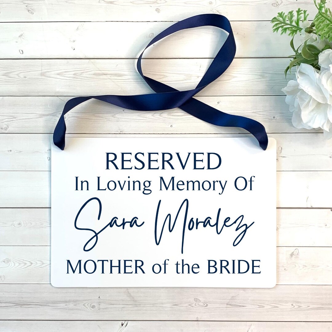 Reserved in Loving Memory Wedding Sign. Reserved Seat Memorial Sign ...
