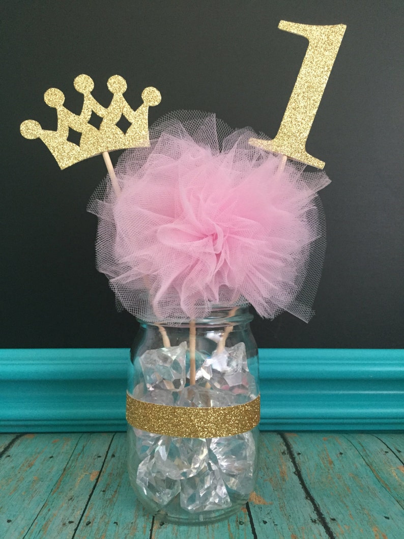 Crown Centerpiece Picks Glitter Crowns on a Stick Crown - Etsy