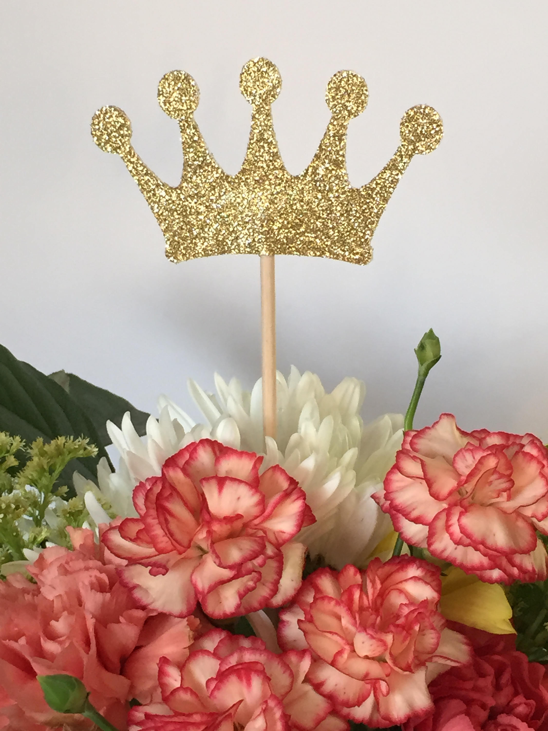 Crown Centerpiece Picks Glitter Crowns on a Stick Crown | Etsy