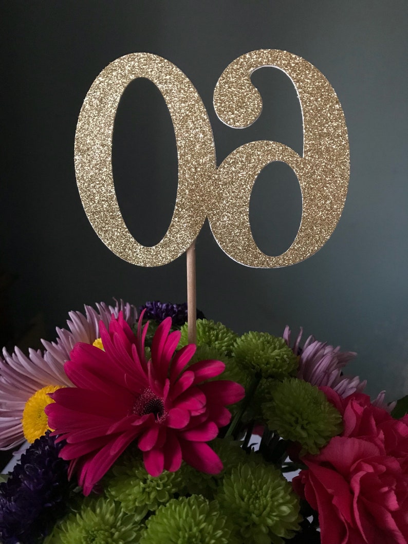 60th Birthday Decorations 60 Centerpiece Picks 60th Birthday Etsy