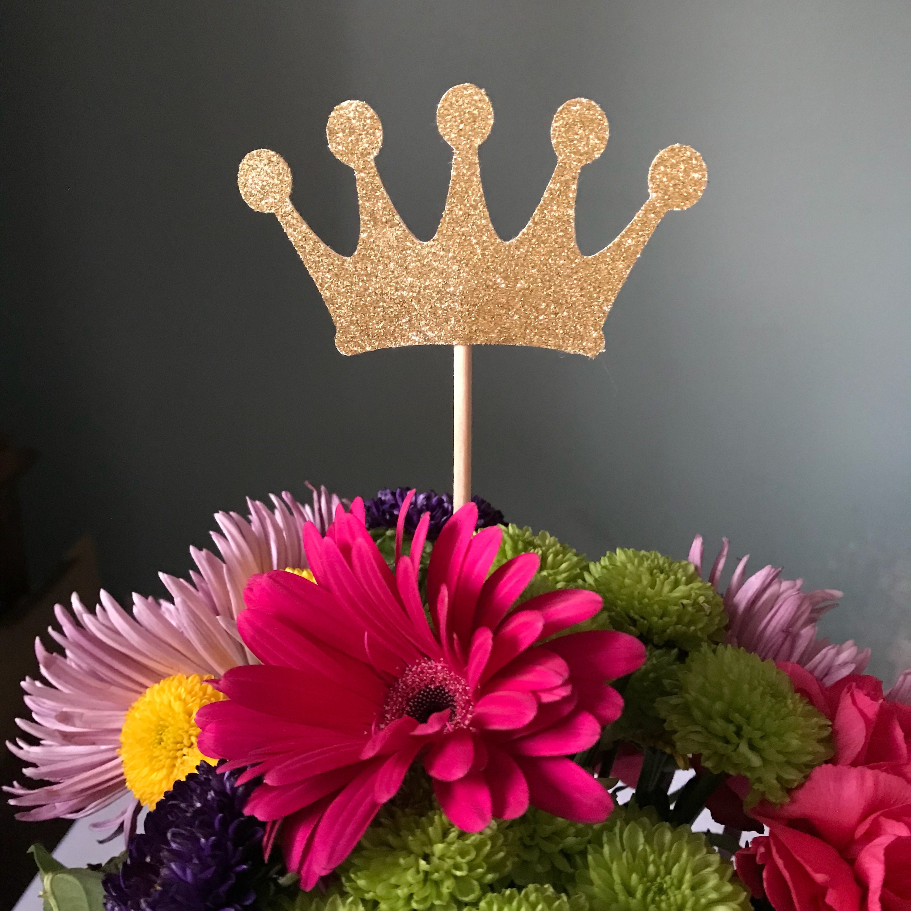 Crown Centerpiece Picks Glitter Crowns on a Stick Crown | Etsy