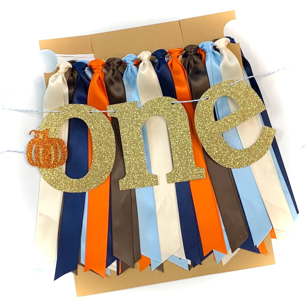 Our Little Pumpkin is Turning One Boy High Chair Banner, Pumpkin ...