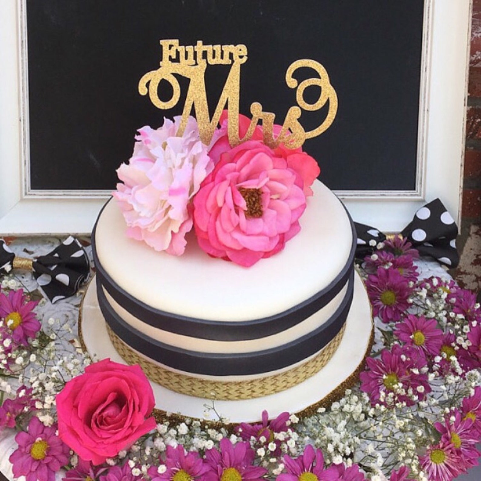 Bridal Shower Cake Topper Future Mrs Cake Topper Gold Bridal - Etsy