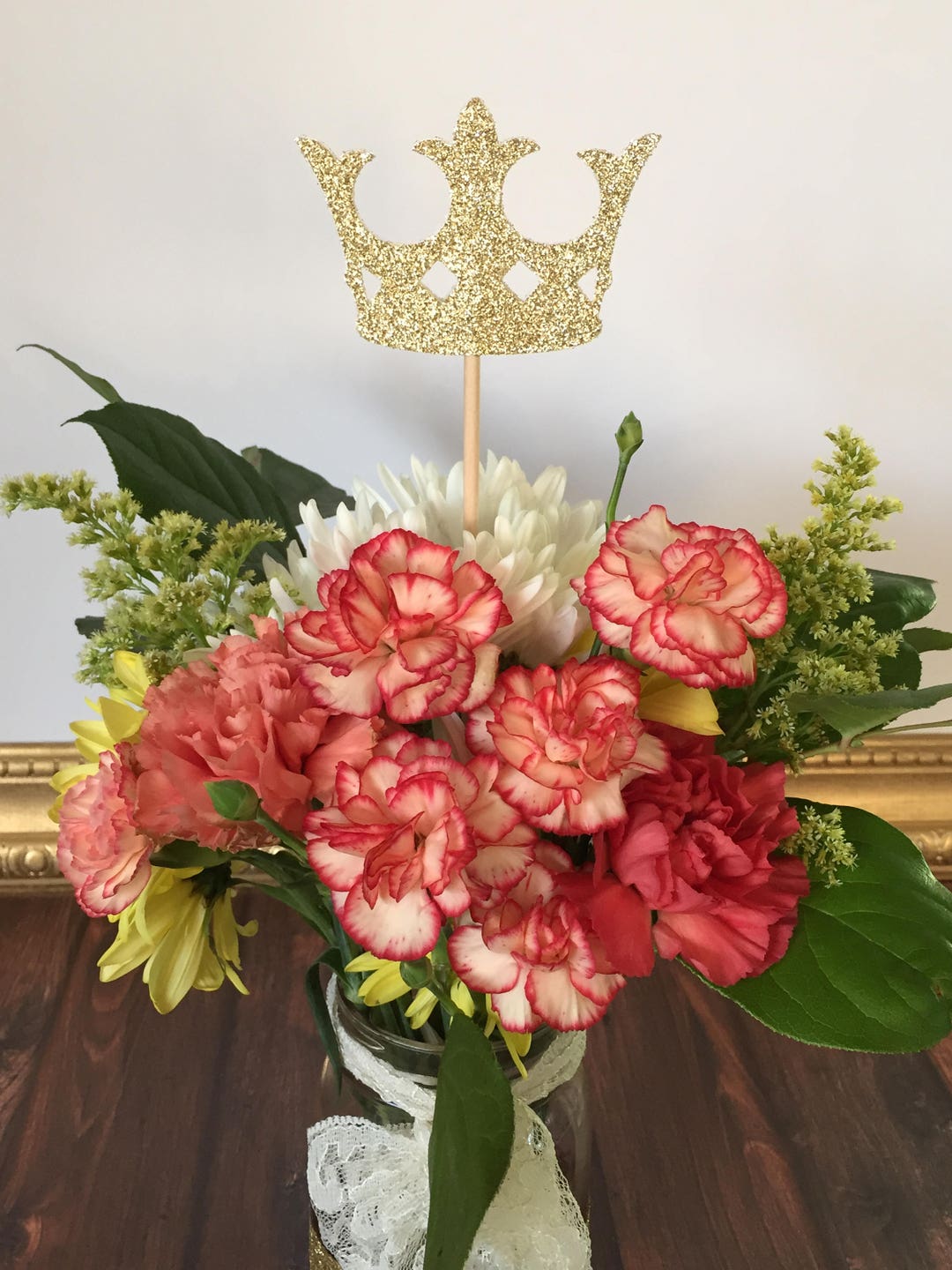 Crown Centerpiece Picks, Glitter Crowns on a Stick, Prince Crowns, King ...