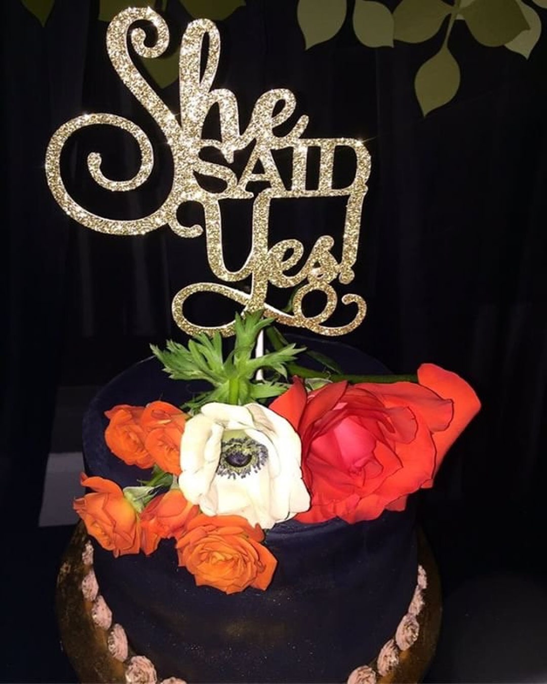 She Said Yes Cake Topper, Bridal Shower Cake Topper, Wedding Shower ...