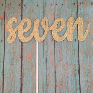 Seven Birthday Cake Topper, 7 Cake Topper, 7th Birthday Cake Topper ...