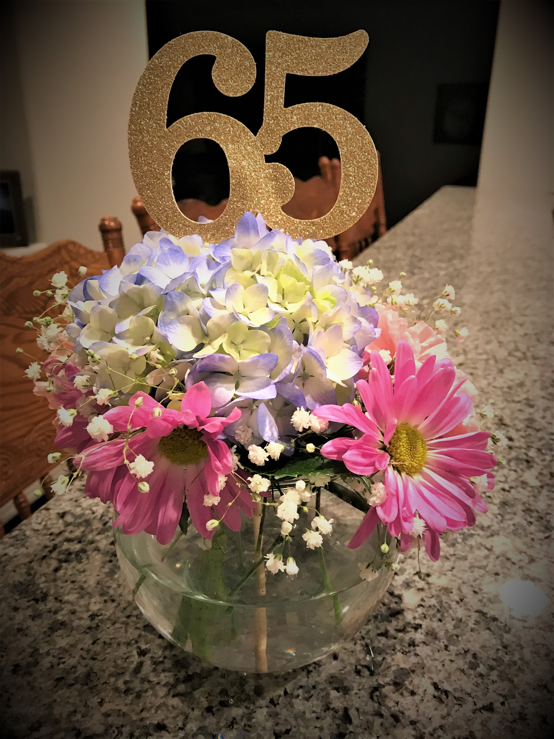 65th Birthday Decorations 65 Centerpiece Picks Age 65 Table - Etsy