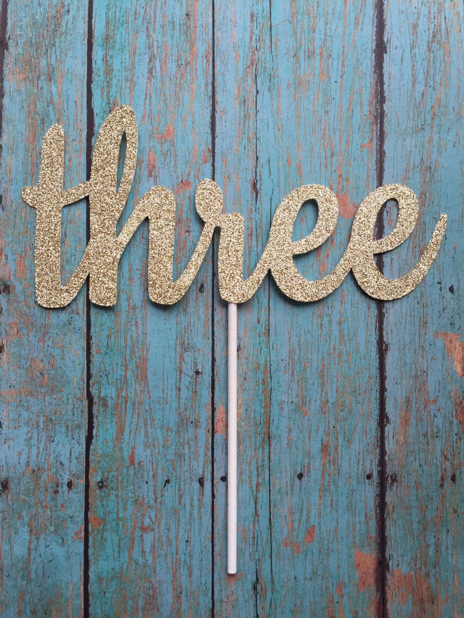 Three Birthday Cake Topper 3 Cake Topper 3rd Birthday Cake | Etsy