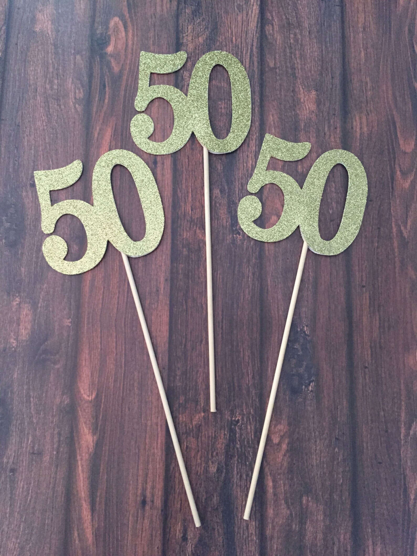 50th Birthday Decorations. Glitter 50 Centerpiece Sticks. 50th - Etsy