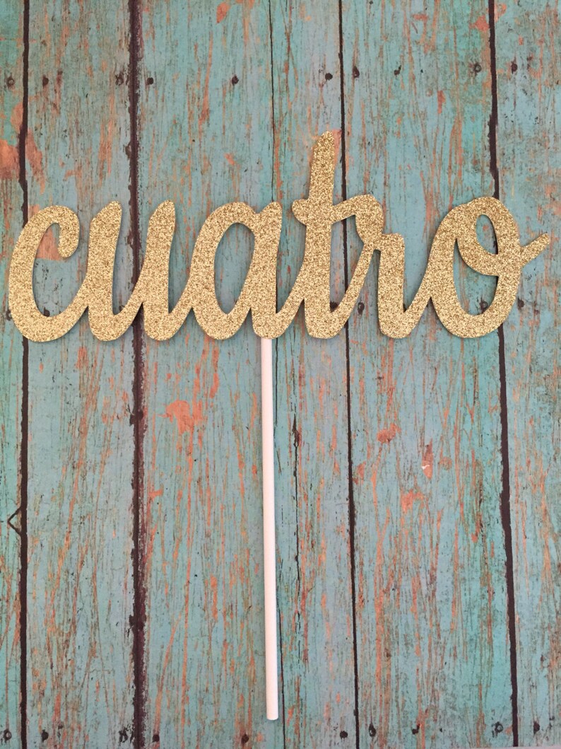 Cuatro Birthday Cake Topper Cuarto Cake Topper Spanish 4th - Etsy