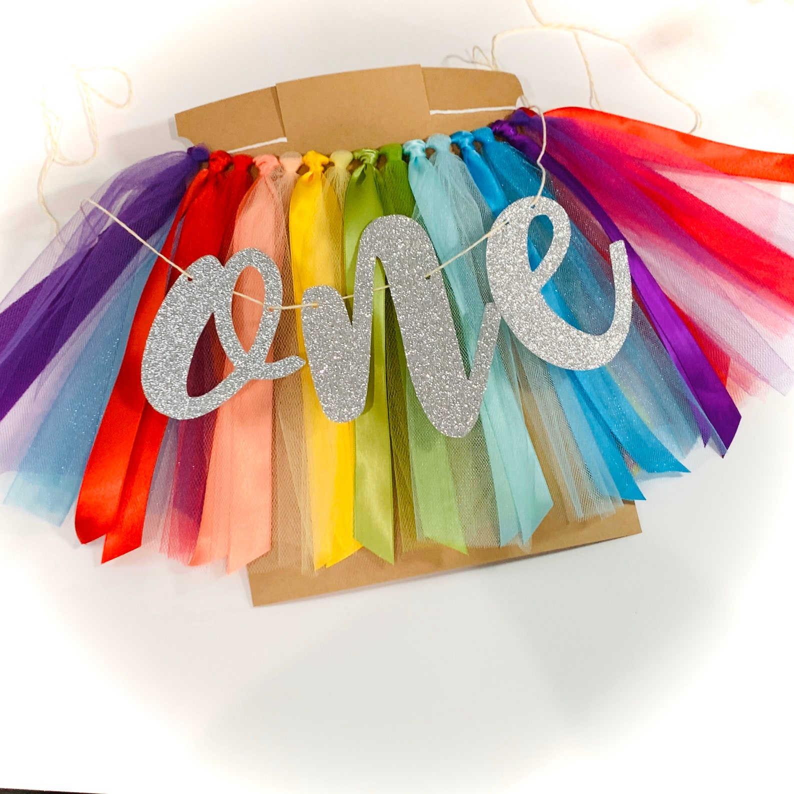 Rainbow High Chair Banner. First Birthday Banner. Smash Cake | Etsy