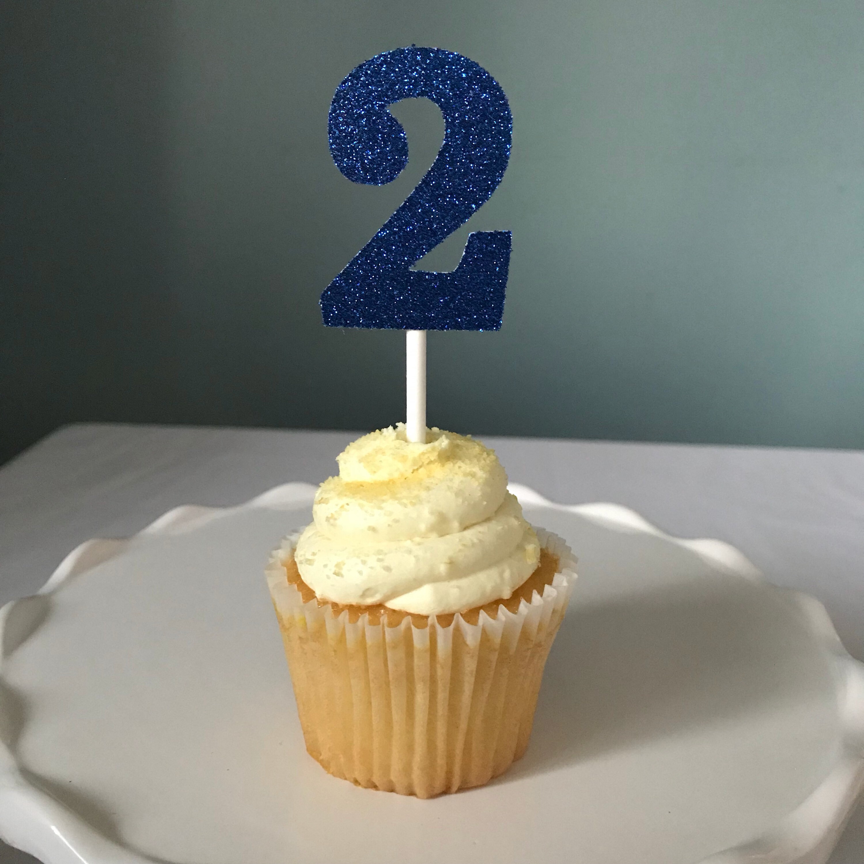 Craft Supplies & Tools Cake Toppers & Picks Set of 12 Glitter Number ...