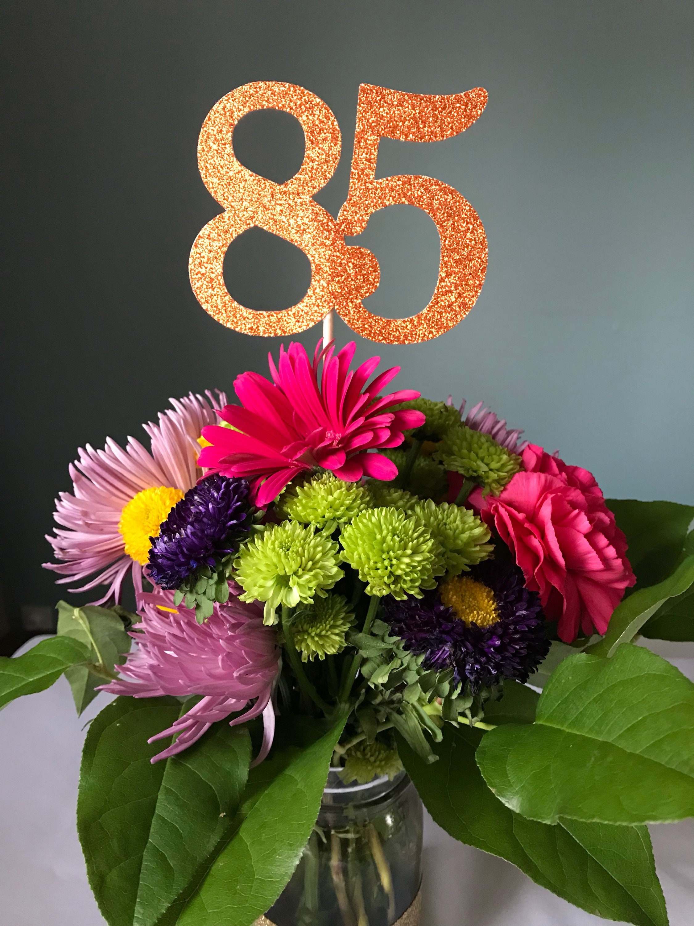 85 Centerpiece Picks Glitter Eighty Five on a Stick 85th - Etsy