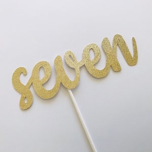 Seven Birthday Cake Topper, 7 Cake Topper, 7th Birthday Cake Topper ...
