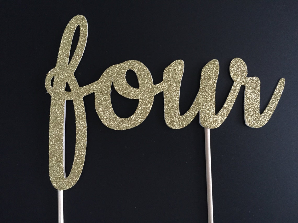 4th Birthday Cake Topper Four Cake Topper 4 Birthday Cake - Etsy