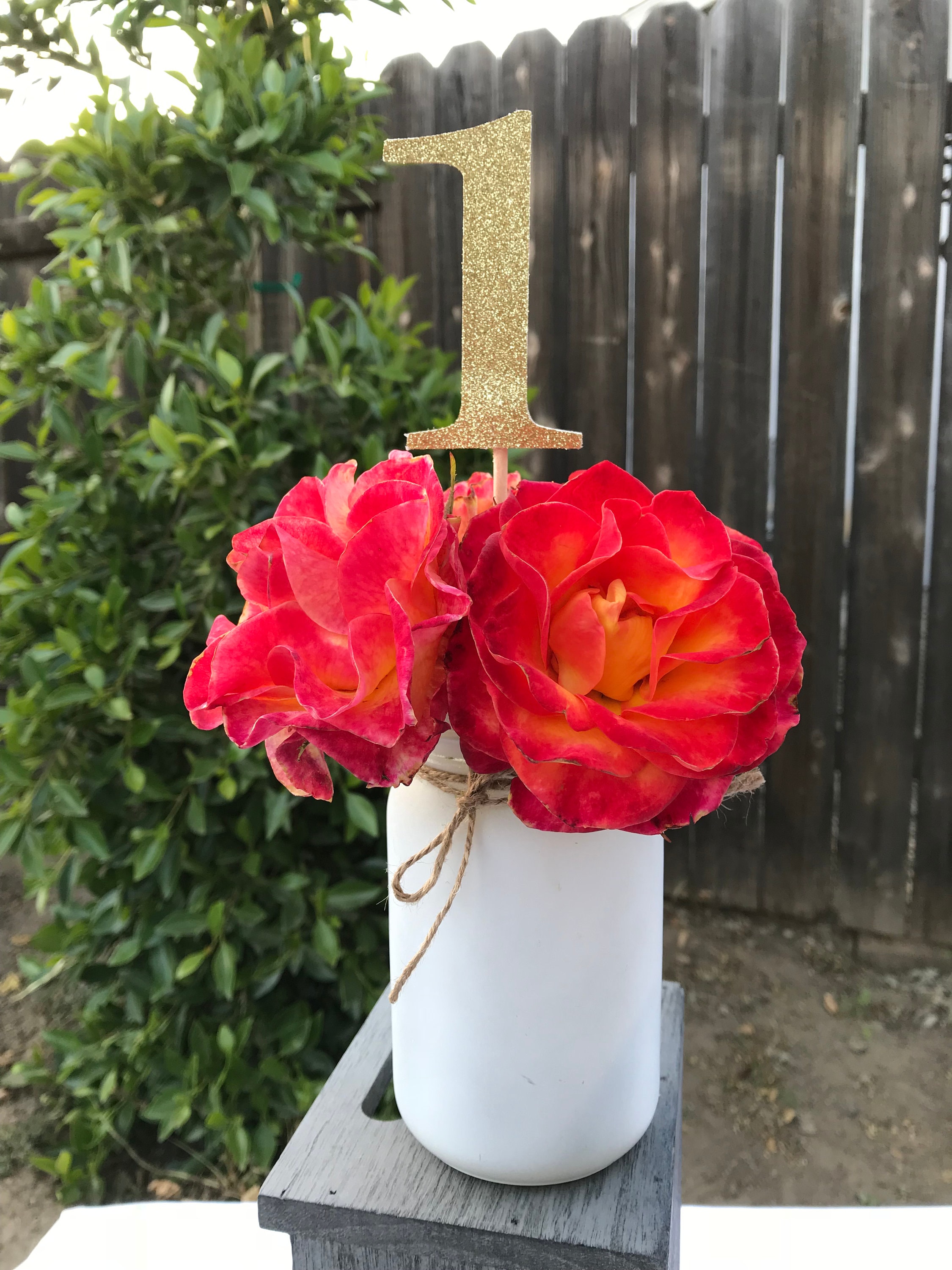 First Birthday Centerpieces 1 Centerpiece Picks Glitter Ones | Etsy