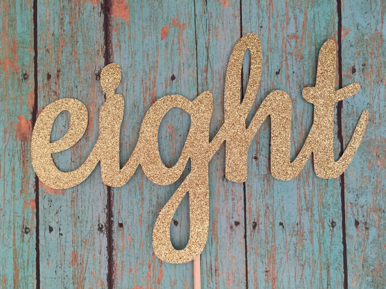 Eight Birthday Cake Topper 8 Cake Topper 8th Birthday Cake | Etsy