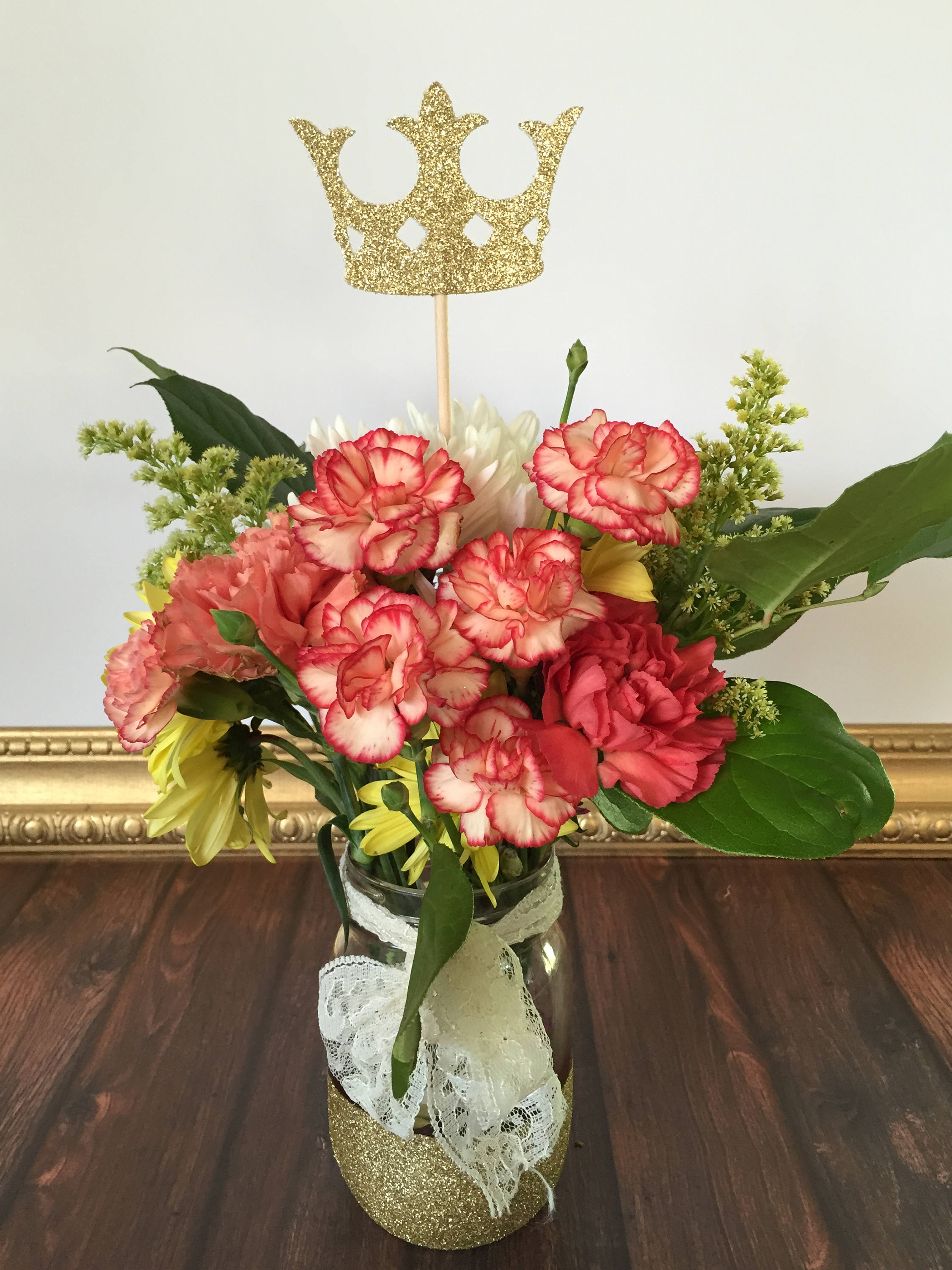 Crown Centerpiece Picks Glitter Crowns on a Stick Prince - Etsy