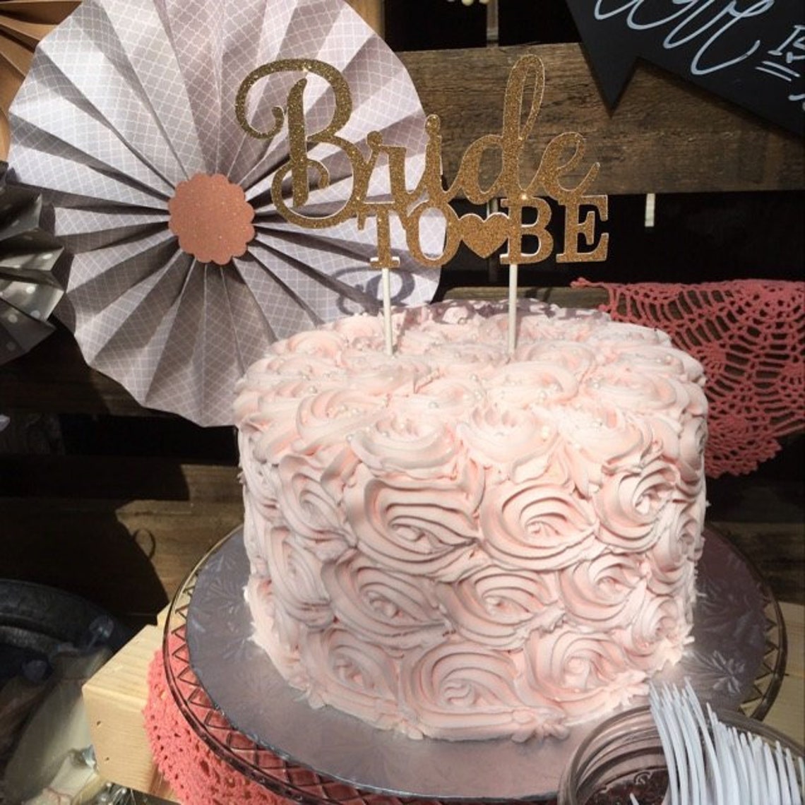 Bride to Be Cake Topper Bridal Shower Cake Topper Gold - Etsy