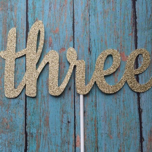 Three Birthday Cake Topper, 3 Cake Topper, 3rd Birthday Cake Topper ...