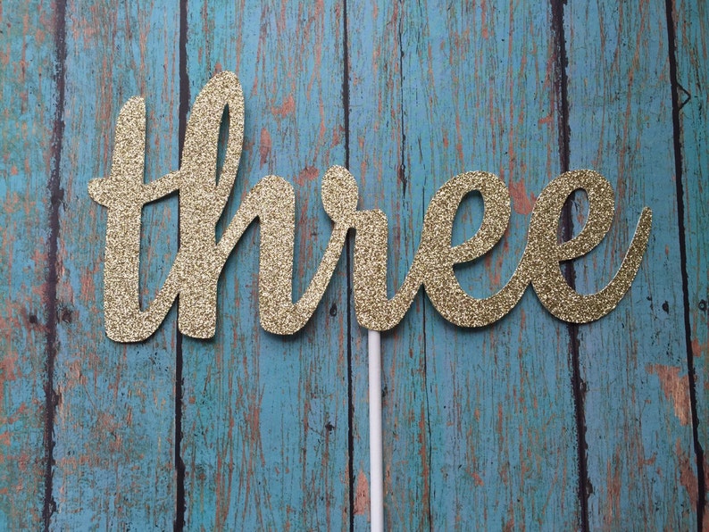 Three Birthday Cake Topper 3 Cake Topper 3rd Birthday Cake | Etsy
