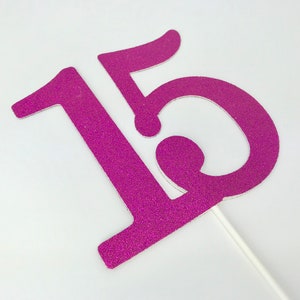 15th Birthday Cake Topper. Number 15 Cake Topper. 15th Birthday ...