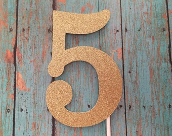 Five Cake Topper Fifth Birthday Cake Topper Photo Prop - Etsy