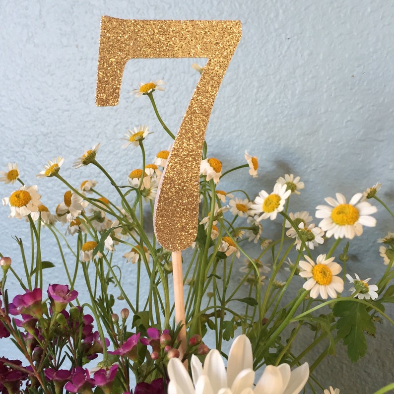 7 Centerpiece Picks 7th Birthday Decorations Seventh | Etsy