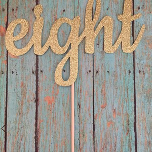 Eight Birthday Cake Topper, 8 Cake Topper, 8th Birthday Cake Topper ...