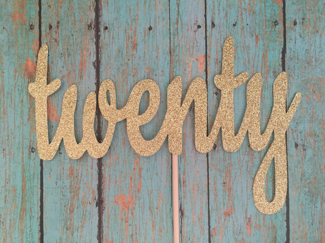 Twenty Birthday Cake Topper, 20th Cake Topper, 20 Birthday Cake Topper ...