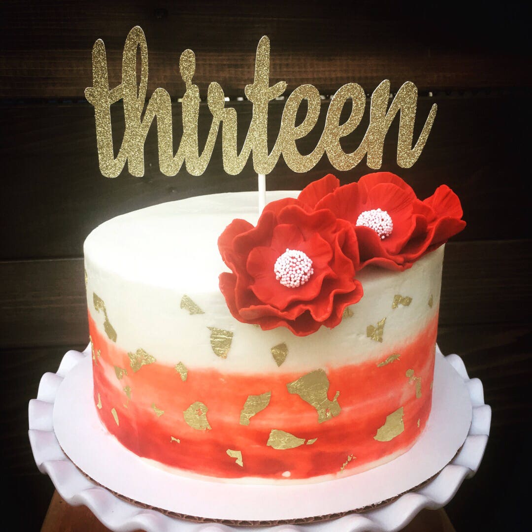 Thirteen Cake Topper,13th Birthday Cake Topper, 13th Cake Topper, 13 ...