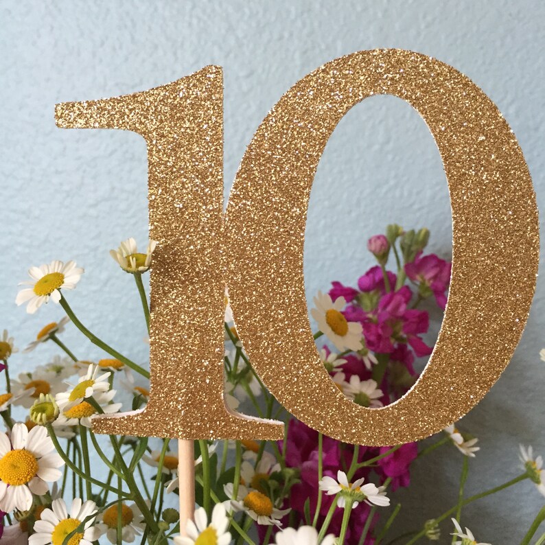10 Centerpiece Picks 10th Birthday Decorations 10th Birthday - Etsy