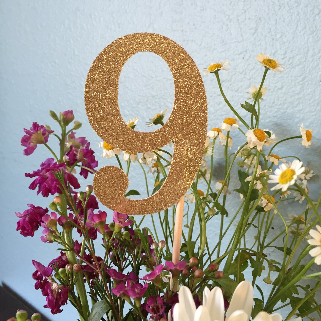 9th Birthday Decorations. Glitter Number 9 Centerpiece Sticks. Ninth ...