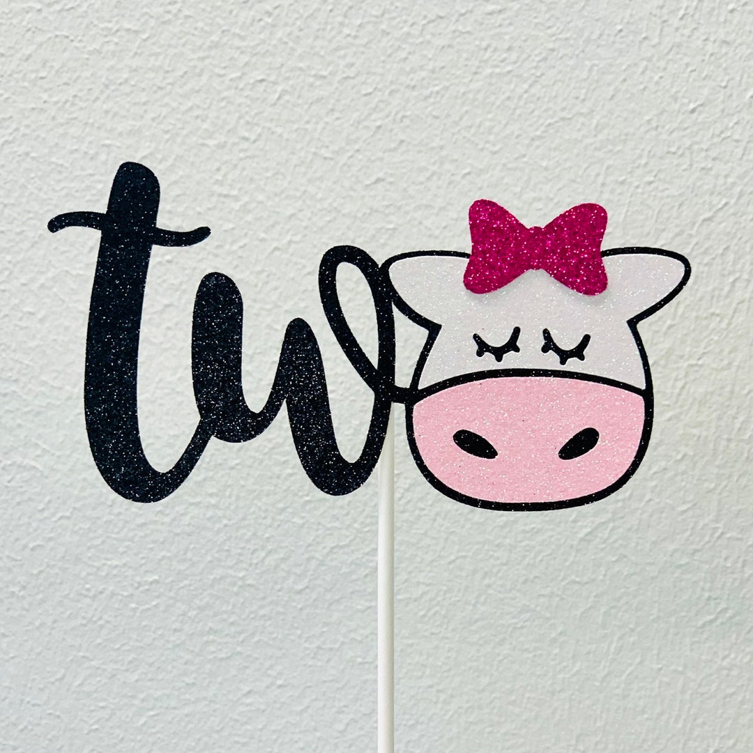 Cow Cake Topper, Cow 2nd Birthday, Second Birthday Party, Farm Party ...
