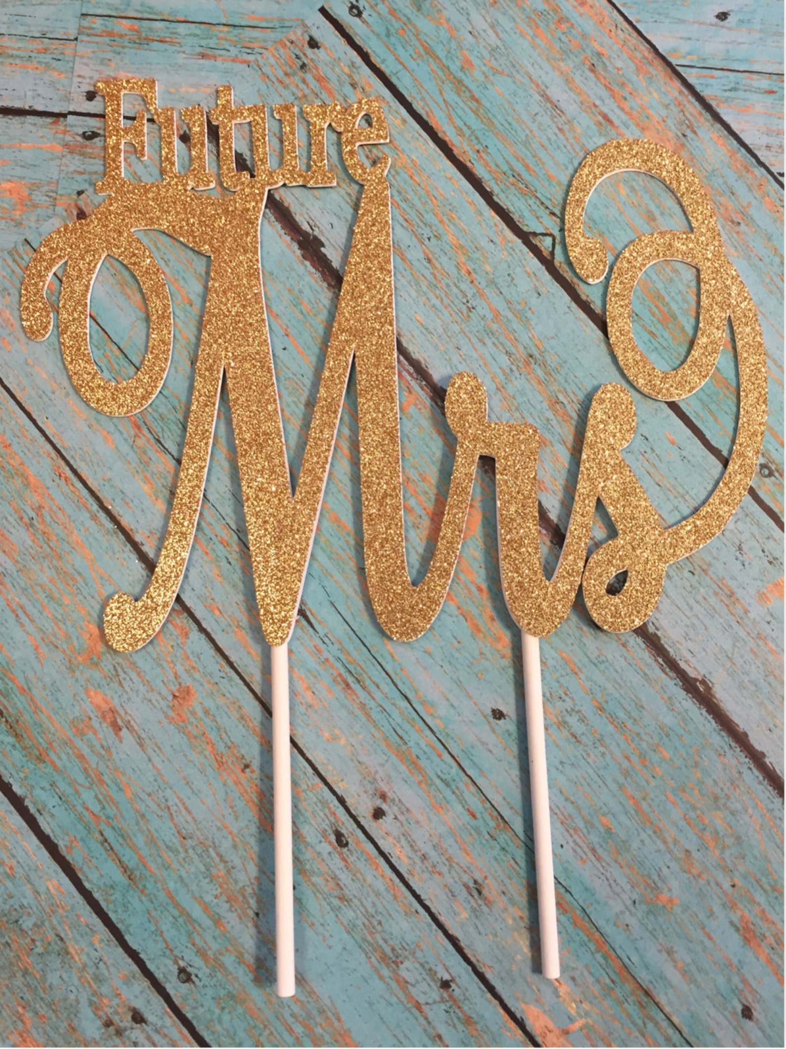 Bridal Shower Cake Topper Future Mrs Cake Topper Gold Bridal - Etsy