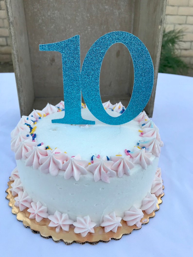 10 Cake Topper. Tenth Birthday Decorations Ten Birthday Cake - Etsy