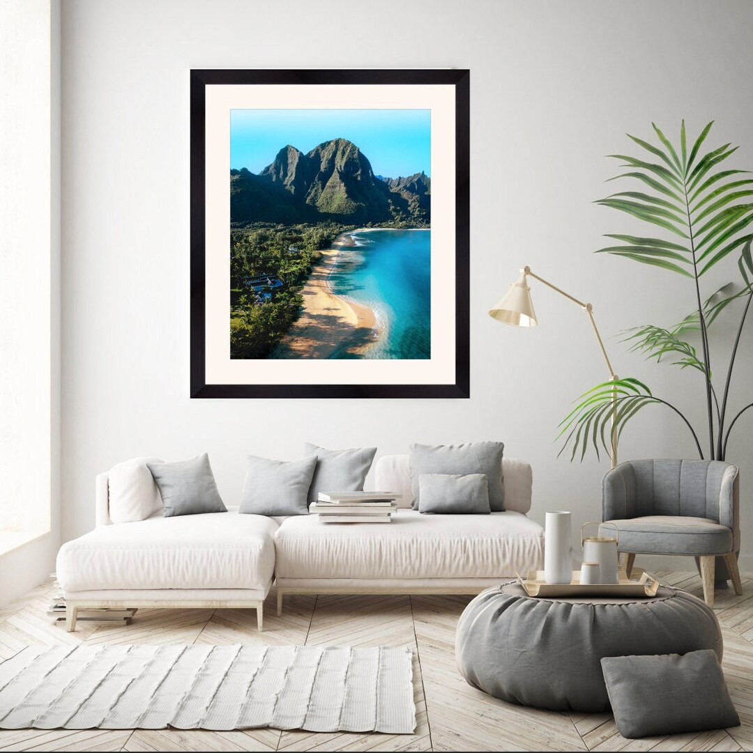 KAUAI TUNNELS BEACH, Print, Framed, Kauai Art, Surfboard Wall Art ...