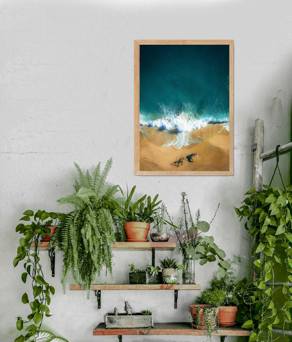 Impresión de playa con drones, decoración de playa, arte de pared de ...