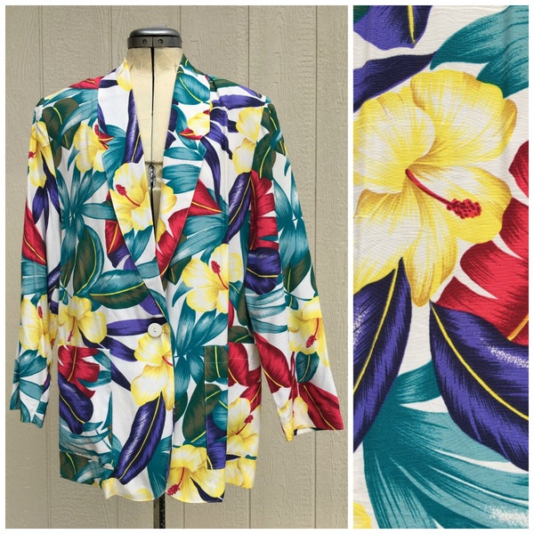 Hawaiian Print Jacket - Etsy