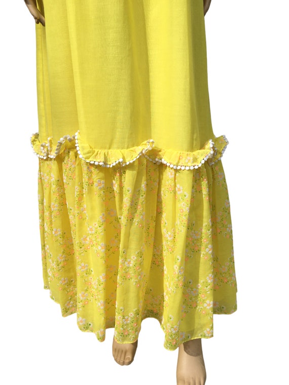 60s Sunshine Yellow Cottagecore Prairie Dress Size M … - Gem