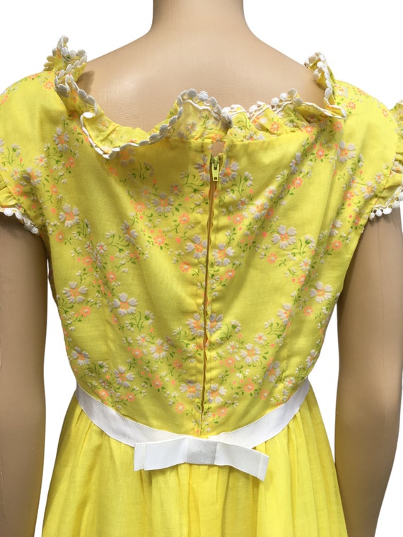 60s Sunshine Yellow Cottagecore Prairie Dress Size M … - Gem