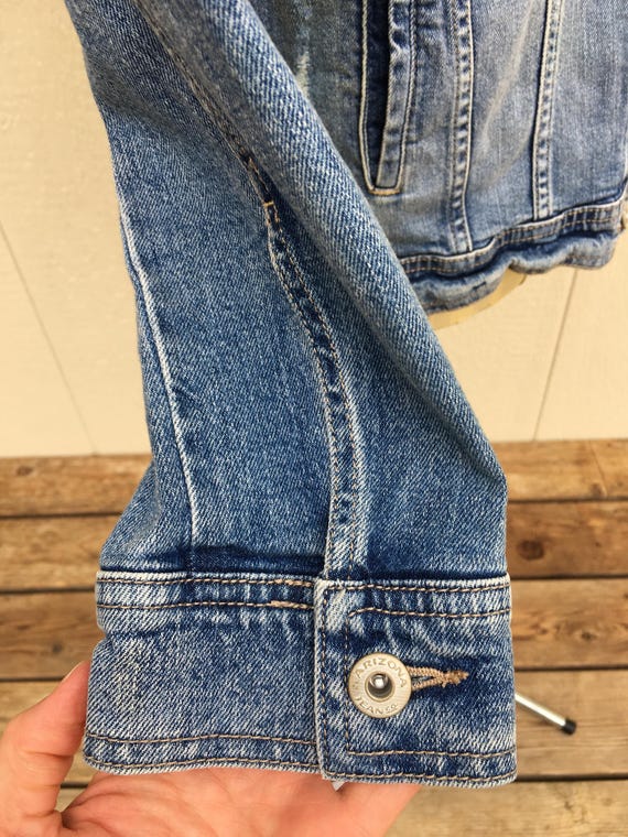 Vintage Denim Jacket with Black Lace Inserts Embroide… - Gem