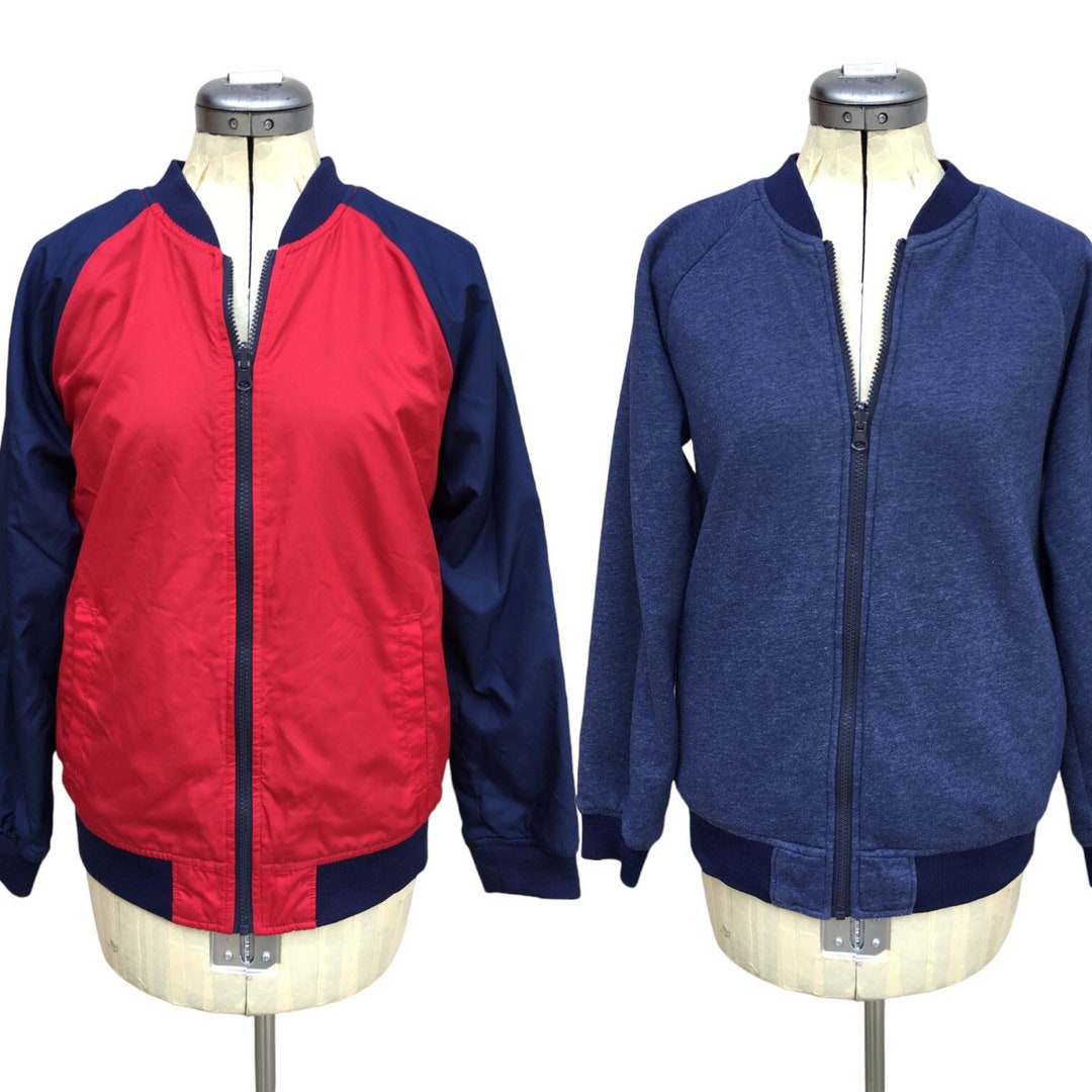 Vintage Reversible Red and Blue Track Jacket Size S/M Zip Front Jogger ...