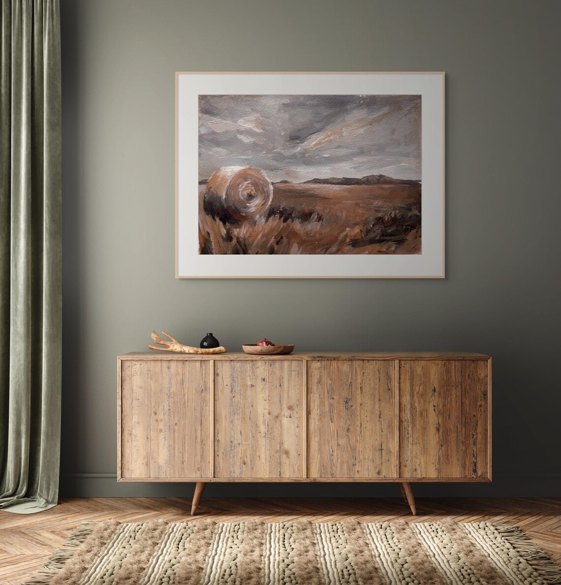 Sundown | Modern Western Hay Bale Landscape Print – Rustic Acrylic Art ...